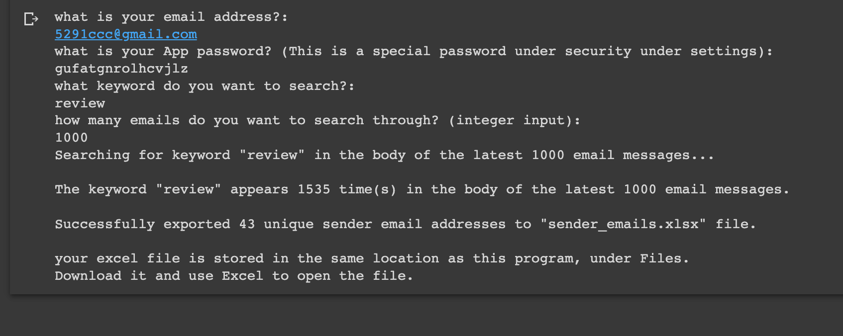 GitHub - daefv/Lights: Get an EXCEL file of senders emailing you keywords