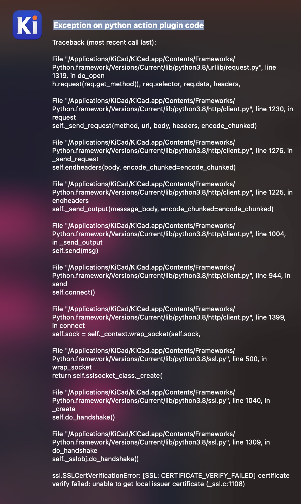 Exception on python action plugin code · Issue #212 · freerouting/freerouting · GitHub
