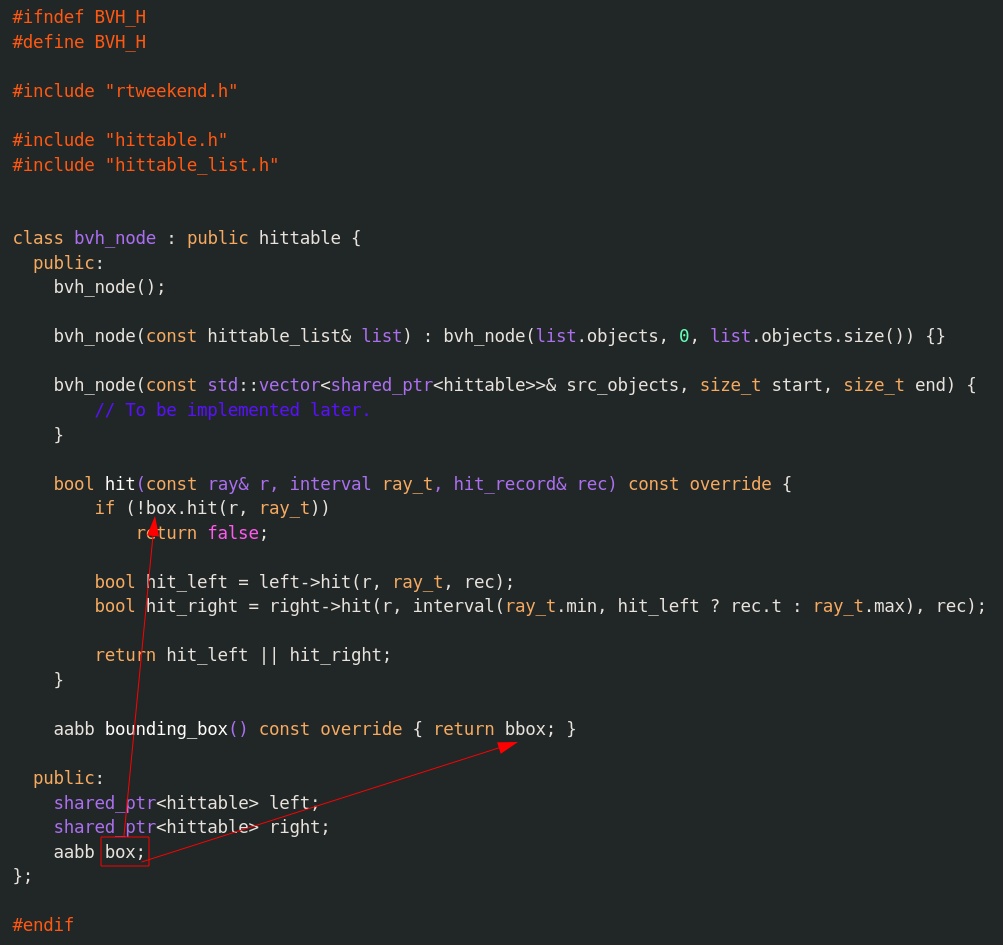 Book 2: Listing 17 BVH bounding box data member naming inconsistency (bbox vs box). · Issue ...