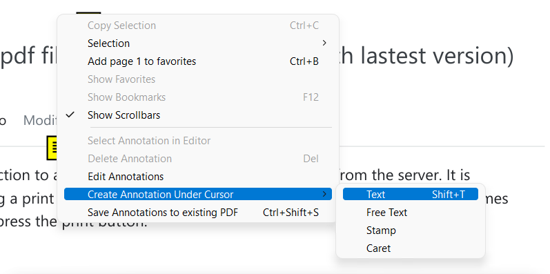 new hotkeys for annots · Issue #2468 · sumatrapdfreader/sumatrapdf · GitHub