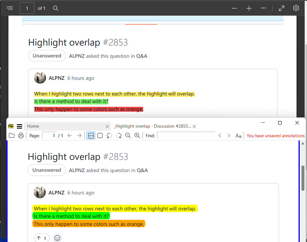 Highlight overlap · sumatrapdfreader sumatrapdf · Discussion #2853 · GitHub