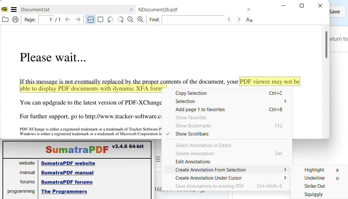 Annotation Feature Unavailable · sumatrapdfreader sumatrapdf · Discussion #3058 · GitHub