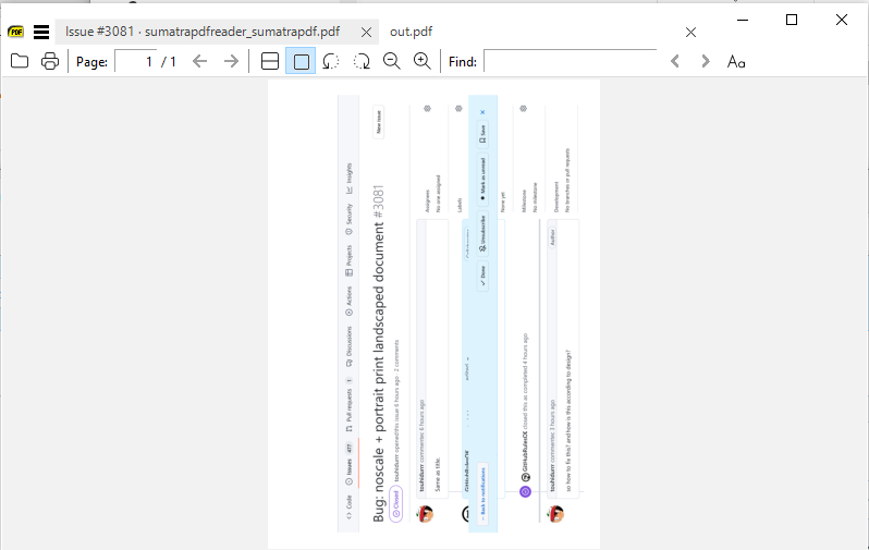 Bug: noscale + portrait print landscaped document · Issue #3081 · sumatrapdfreader/sumatrapdf ...