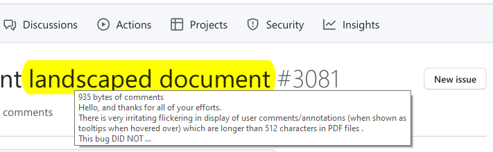 Flickering in tooltip display of PDF comments longer than 512 chars in SumatraPDF 3.4.x · Issue ...