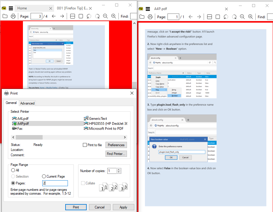 Sumtrapdf ignores specified page when printing single page from multipage pdf and prints current ...