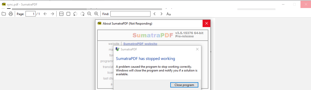 Synctex / forward search crashes · Issue #3381 · sumatrapdfreader/sumatrapdf · GitHub