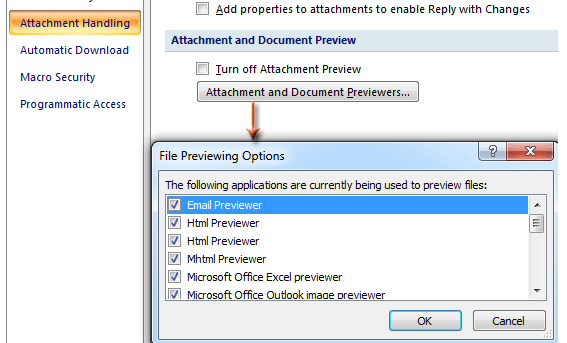 "This file can not be previewed because there is no previewer installed for it" error in outlook ...