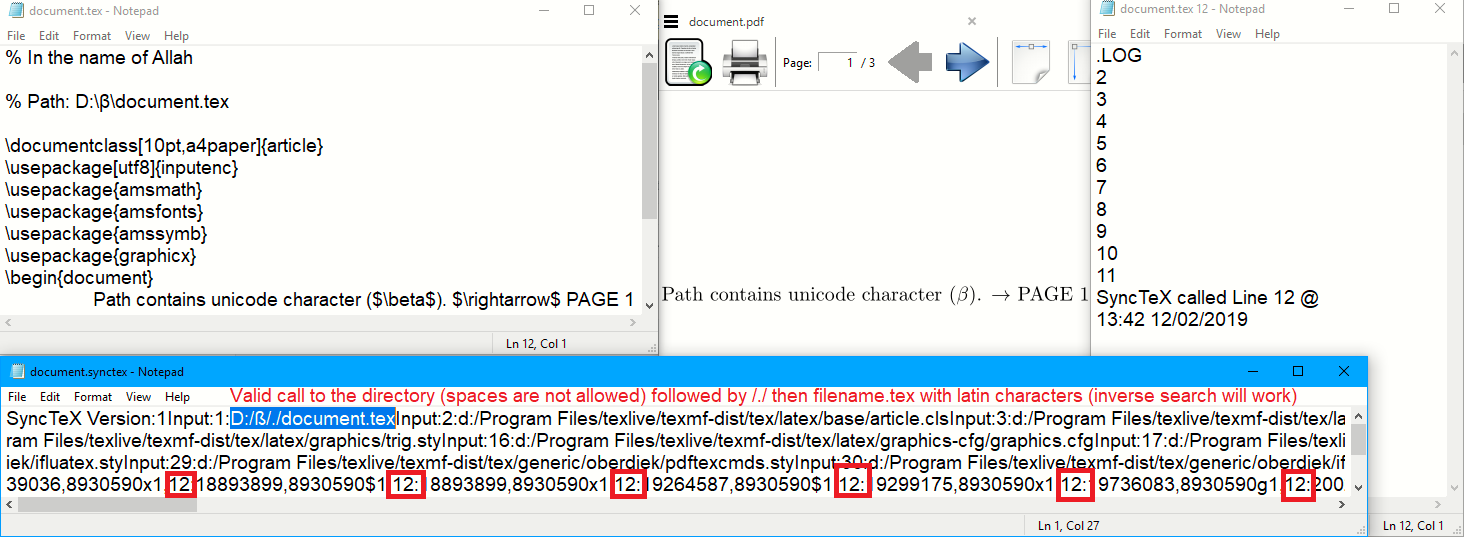 Synctex will not work if address contains unicode characters. · Issue ...