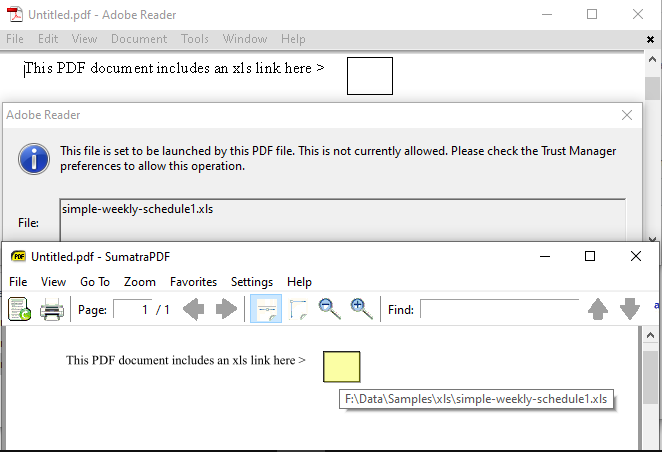 Impossible to open XLS and XLSX attachment on Windows · Issue #1569 · sumatrapdfreader ...