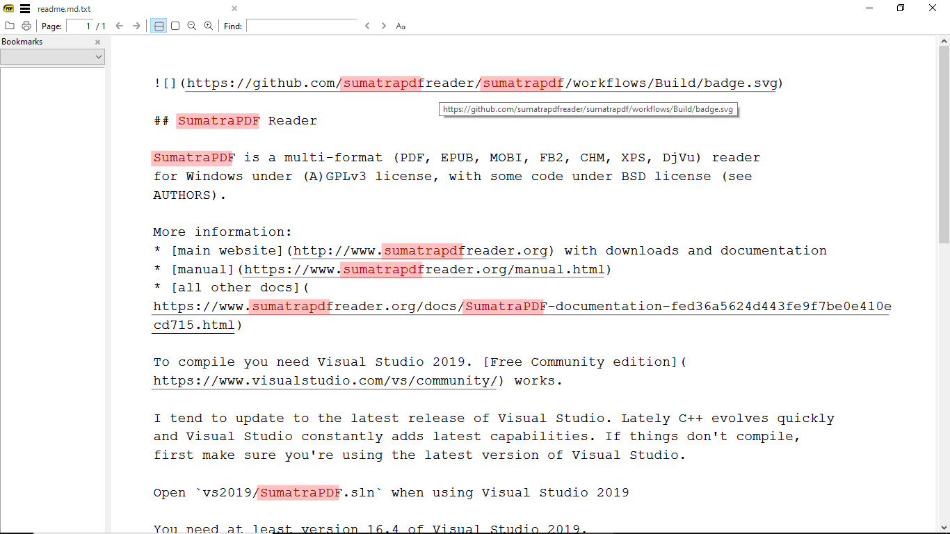 Add markdown support · Issue #1613 · sumatrapdfreader/sumatrapdf · GitHub