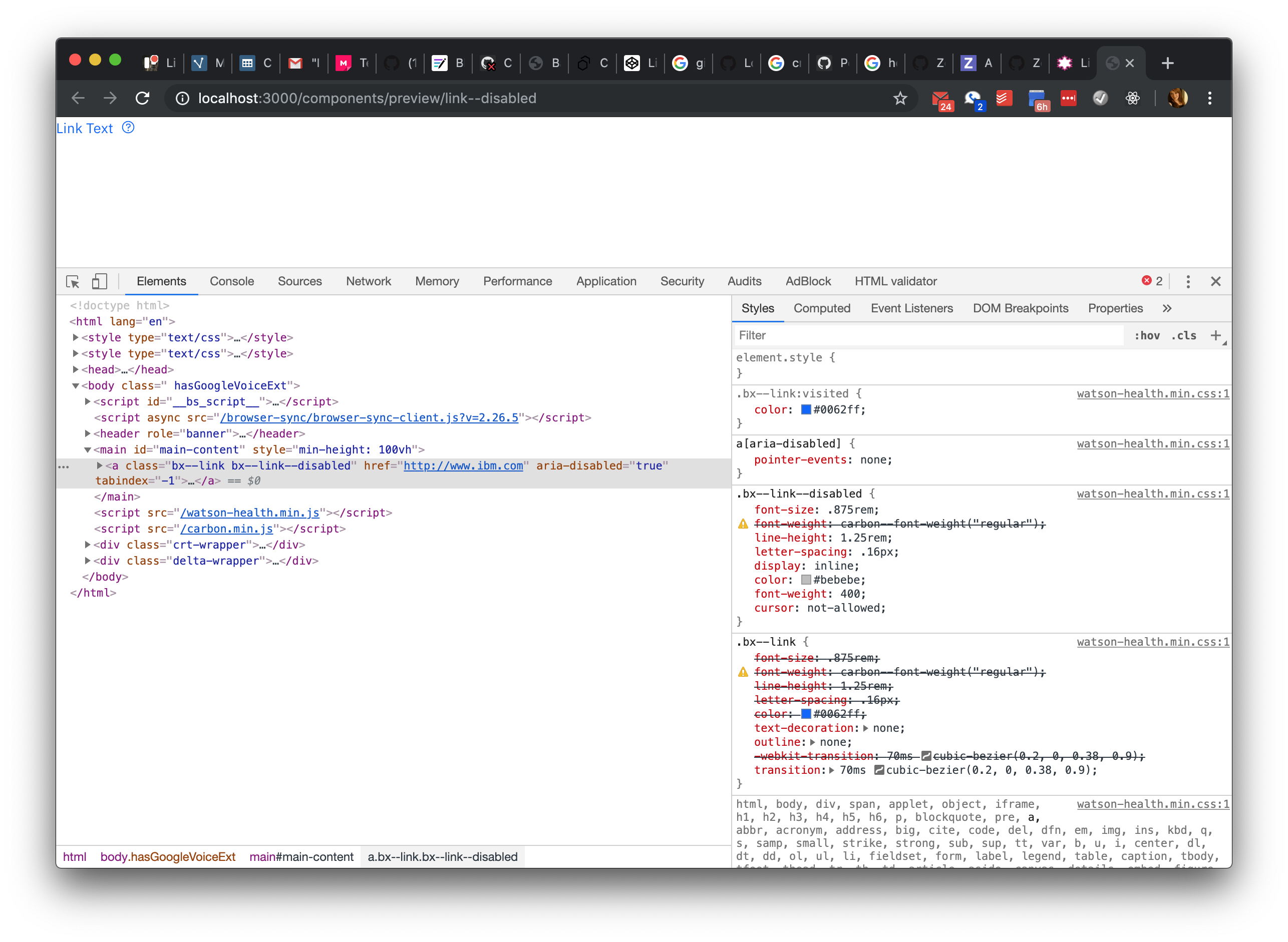 [Link: Regression styling bug] states colors overwrite disabled color ...