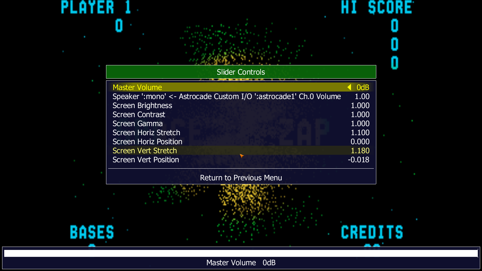 midway/astrocde.cpp: all games except gorf and wow sets have hardcoded hstretch, voffset, and ...