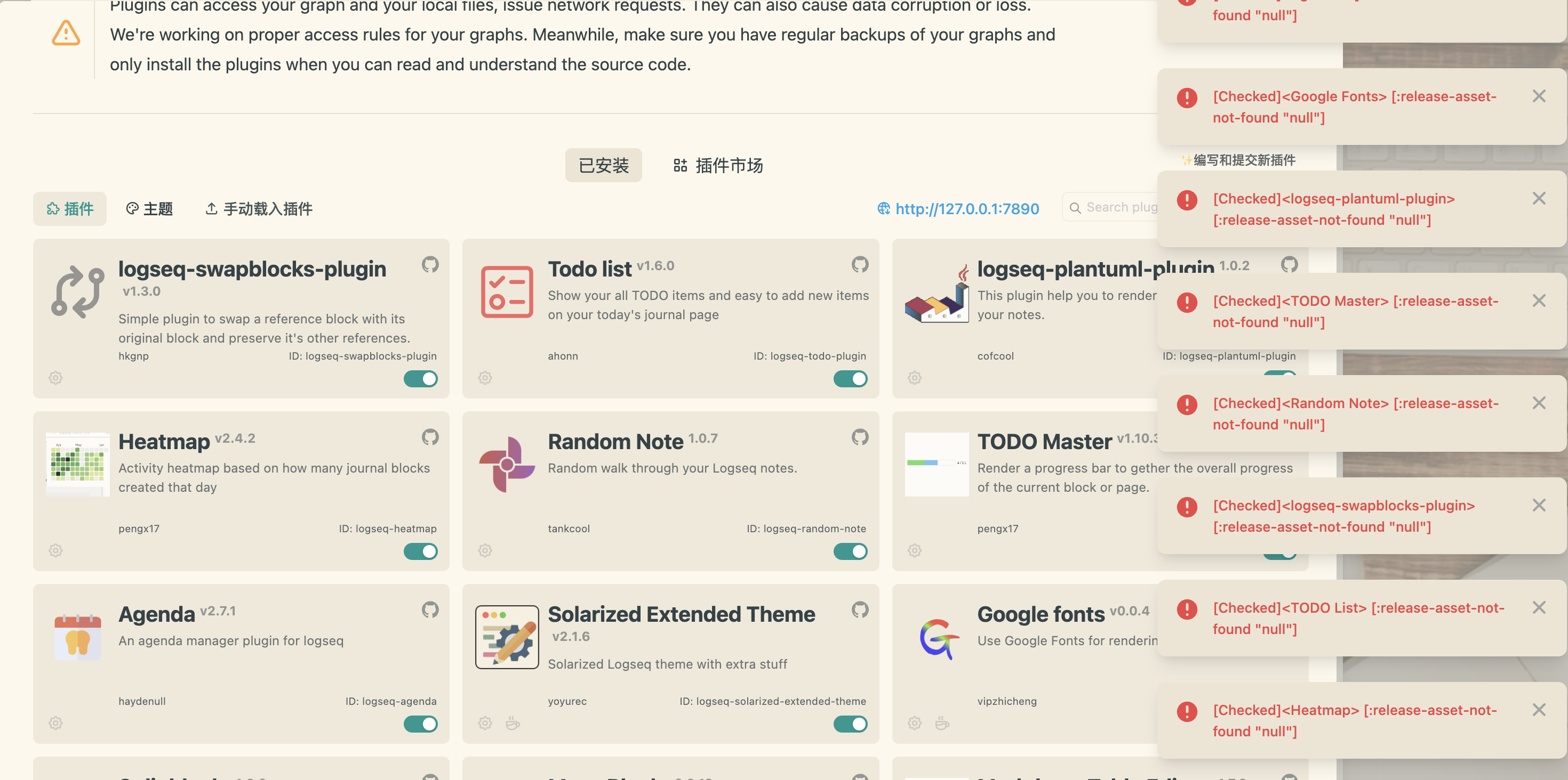 Plugins And Themes Update Failed After Updating To 0 8 4 · Issue 6566 · Logseq Logseq · Github
