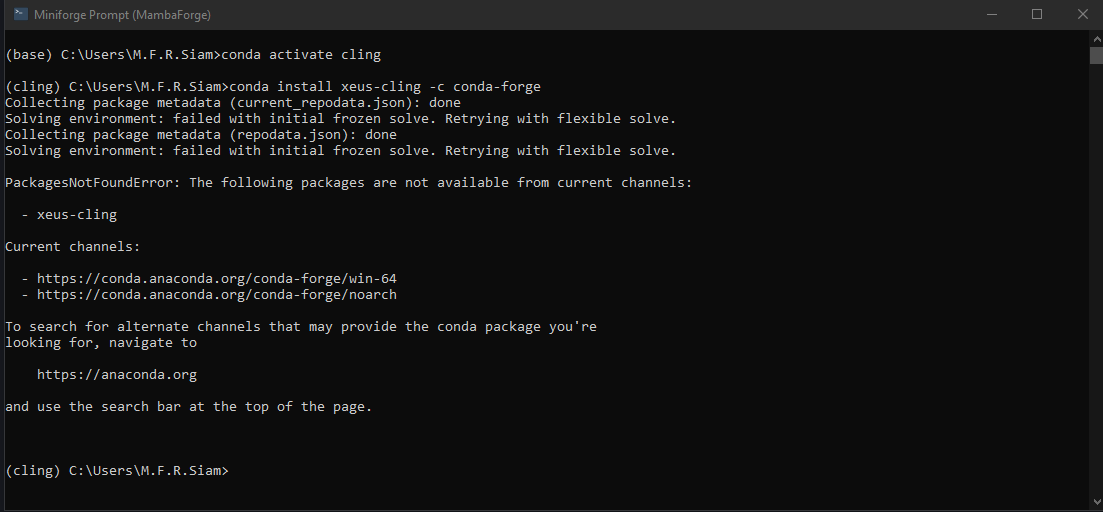 I am getting a package not found error · Issue #414 · jupyter-xeus/xeus-cling · GitHub