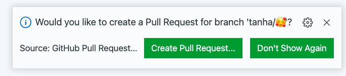 "Would you like to create PR" popups after publish my repo, but there is only one branch ...