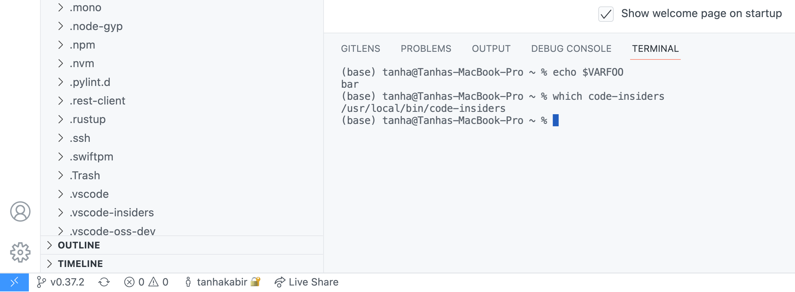 Test: Don't open desktop code when running 'code' in remote terminal ...