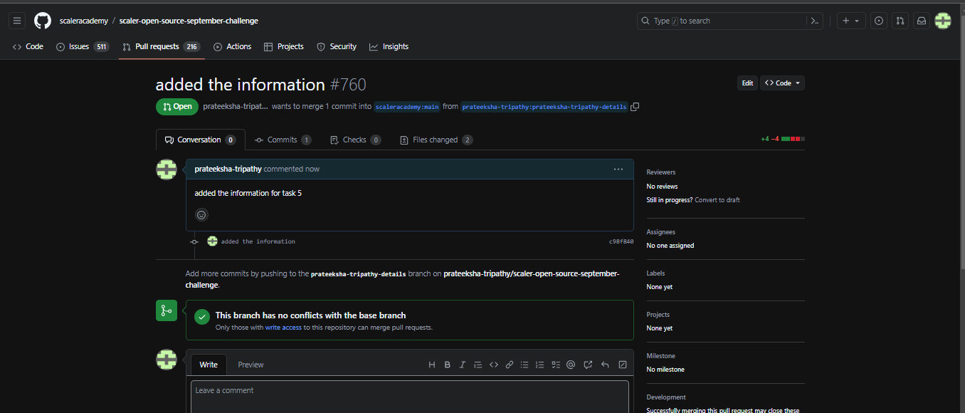 Challenge #26 : Prateeksha Tripathy · Issue #170 · scaleracademy/scaler-open-source-september ...