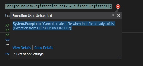 Backgrouptask scenario 5 · Issue #1071 · microsoft/Windows-universal-samples · GitHub