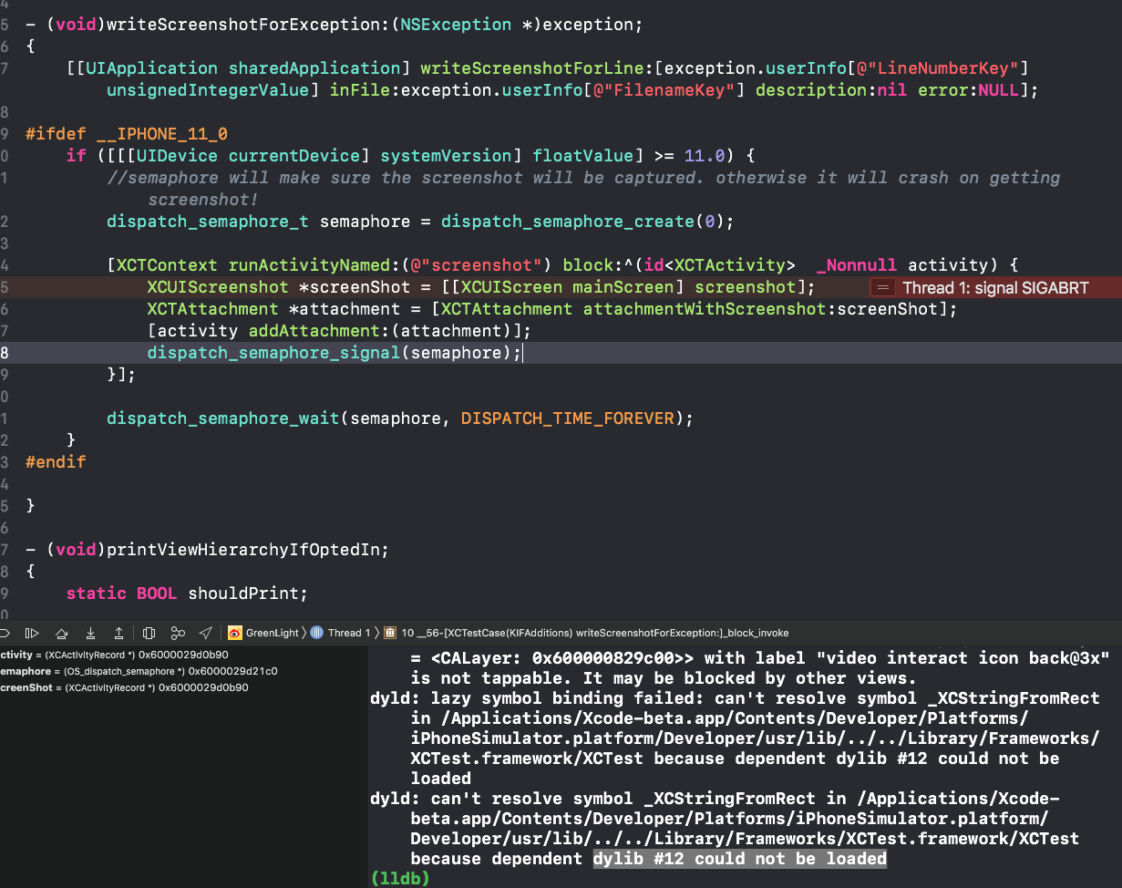 dylib #12 could not be loaded while using Xcode10 · Issue #1084 · kif-framework/KIF · GitHub