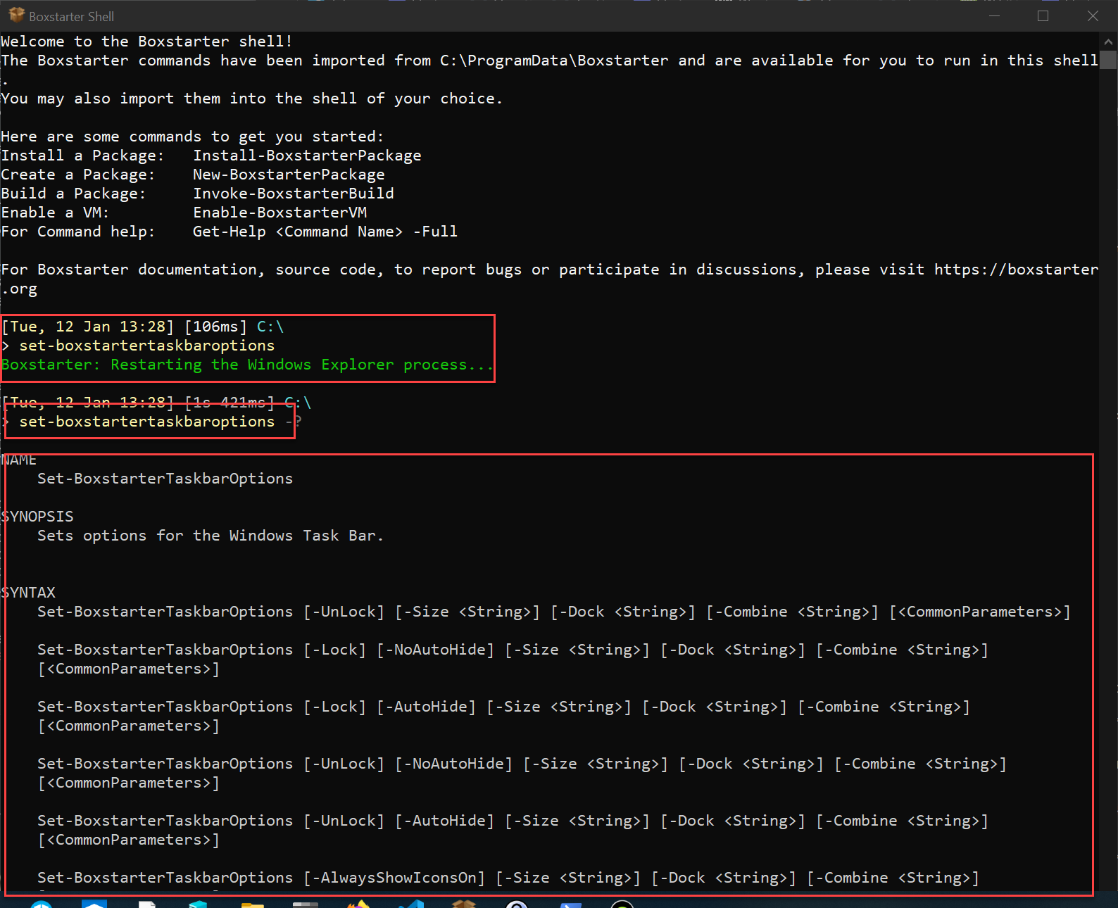 Set-BoxstarterTaskbarOptions command is missing from Boxstarter · Issue ...