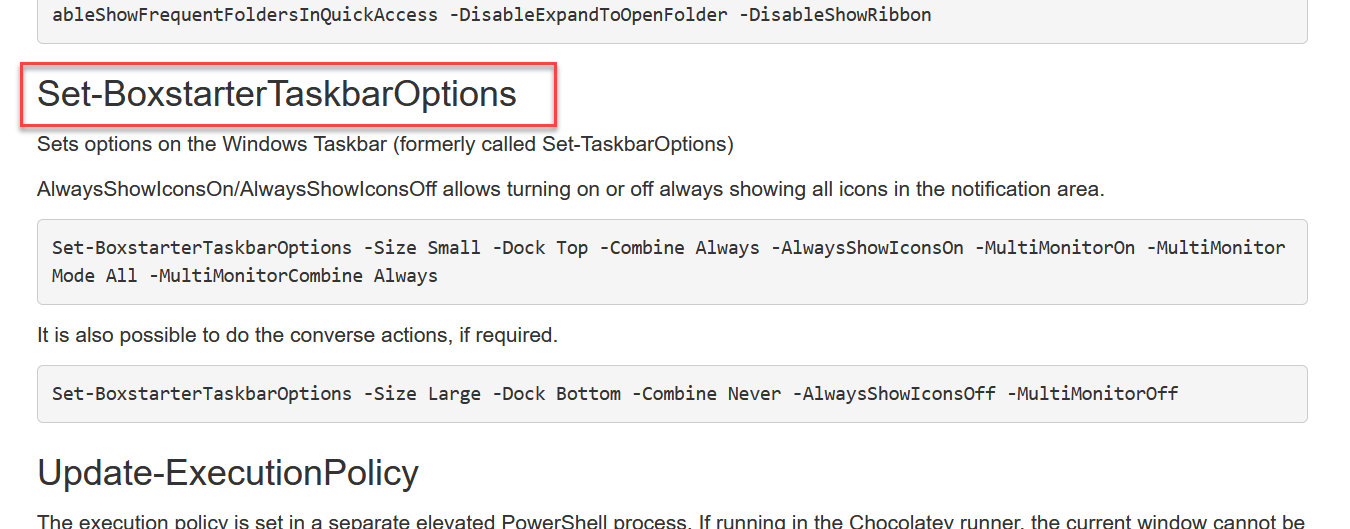 Set-BoxstarterTaskbarOptions command is missing from Boxstarter · Issue ...