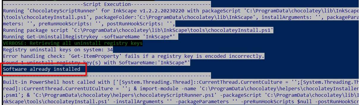 (inkscape) `choco upgrade` will not run the installer when the same version is being installed ...