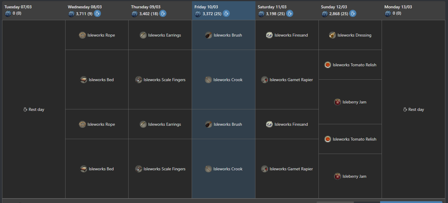 Island Sanctuary Workshop off by 1 day · Issue #2551 · ffxiv-teamcraft/ffxiv-teamcraft · GitHub