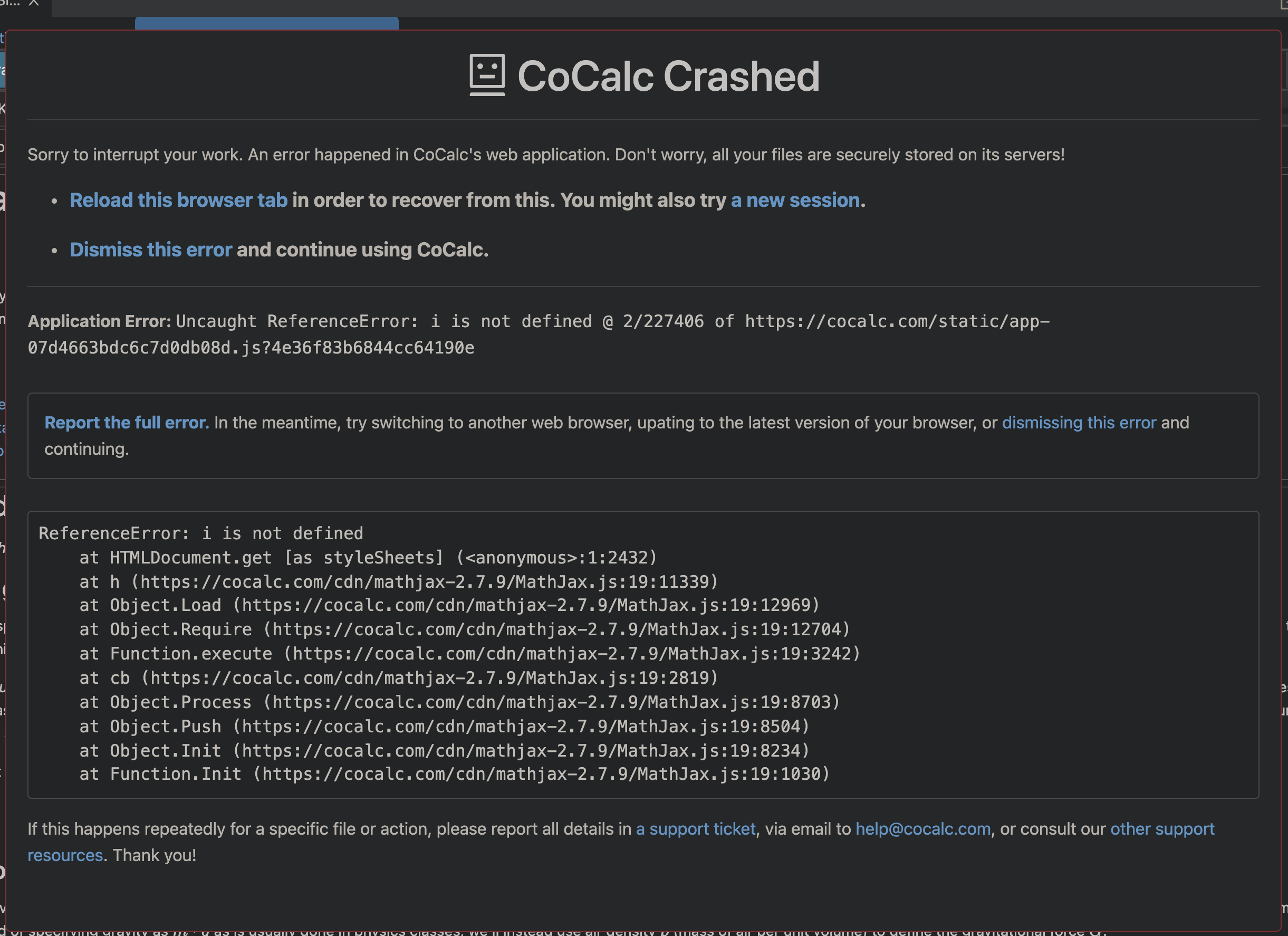 darkread and mathjax conflict · Issue #5588 · sagemathinc/cocalc · GitHub