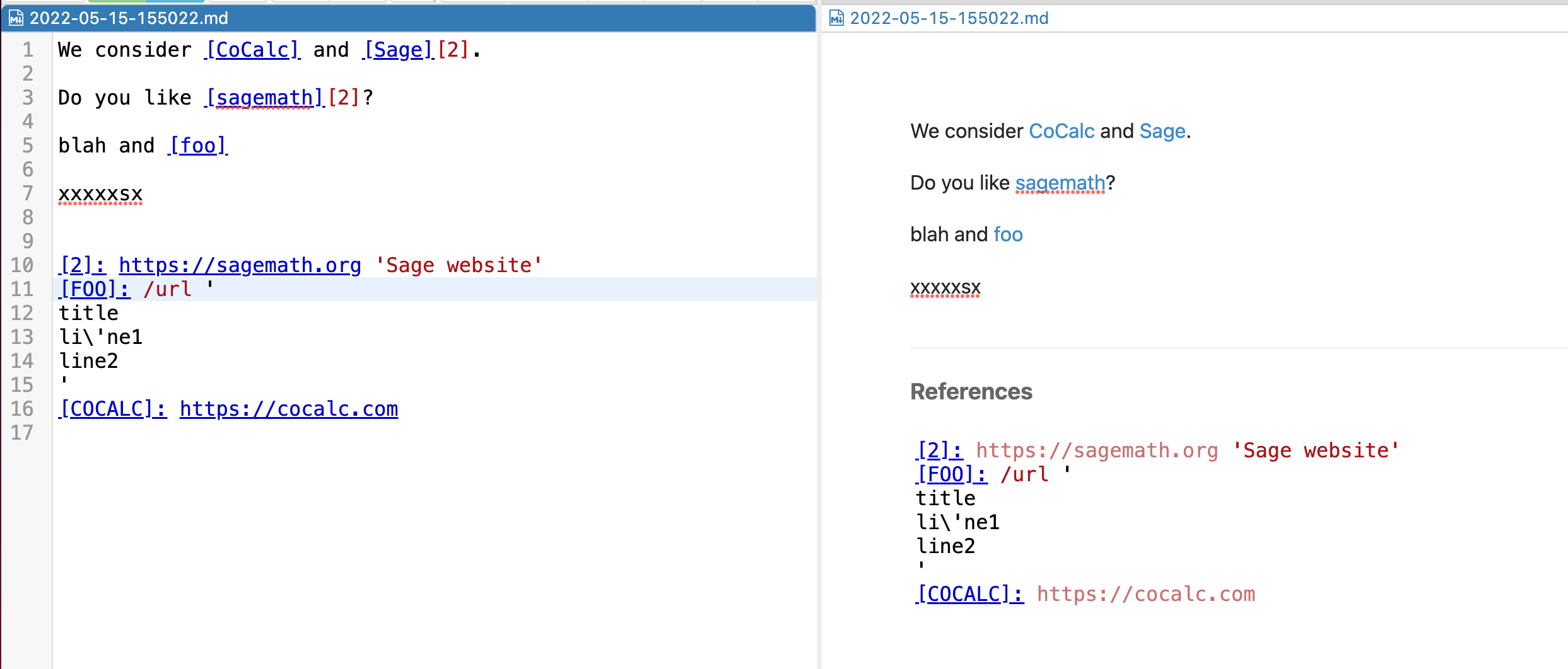 (slate) markdown editor: support reference links · Issue #5684 · sagemathinc/cocalc · GitHub