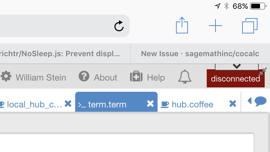 ipad: the websocket connection disconnects every time you change away from the tab for more than ...