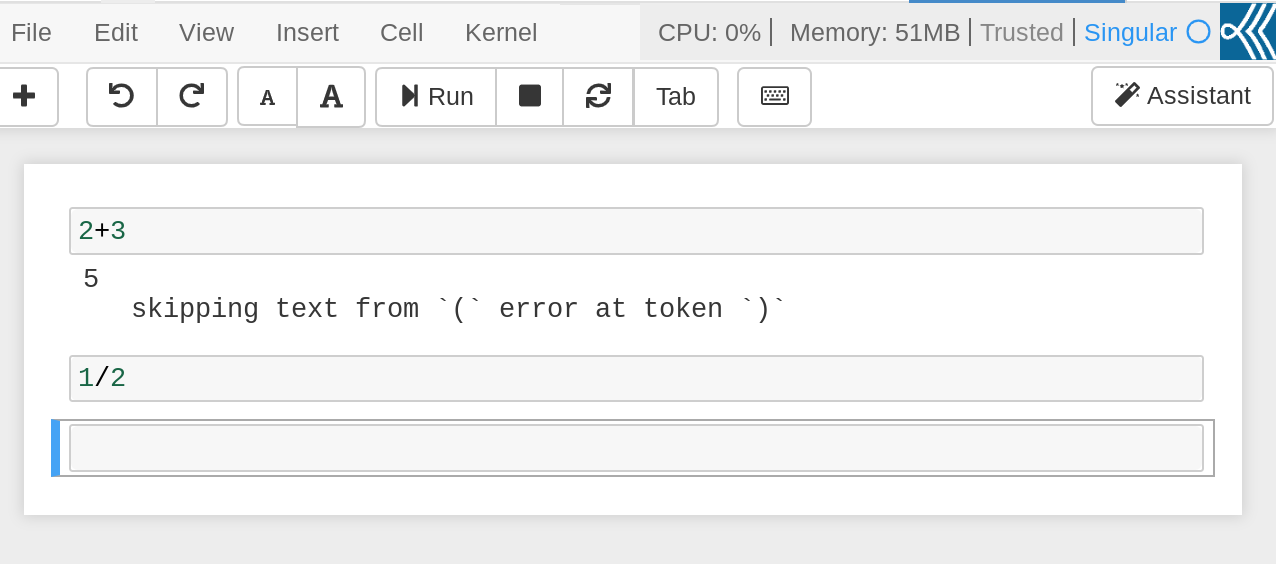 the Singular Jupyter kernel silently swallows error messages · Issue #3071 · sagemathinc/cocalc ...