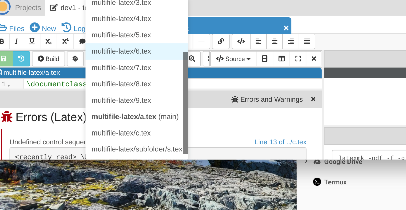 Improvements to drop-down menu for multi-file latex editing · Issue #4224 · sagemathinc/cocalc ...