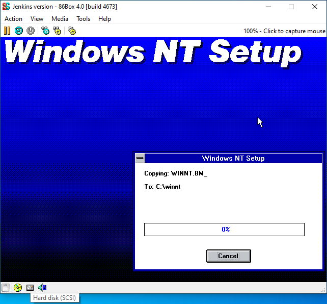Bad attention request 03 error during Windows NT 3.1 installation ...