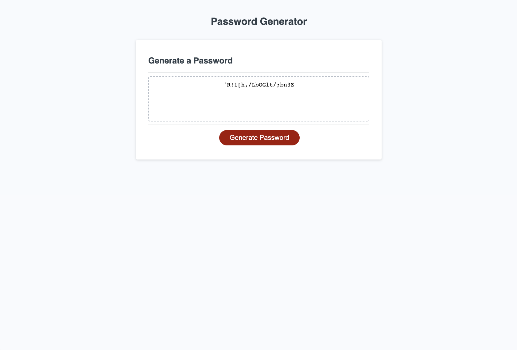 GitHub - kgkagunat/Password-Generator: This is my random generated password webpage