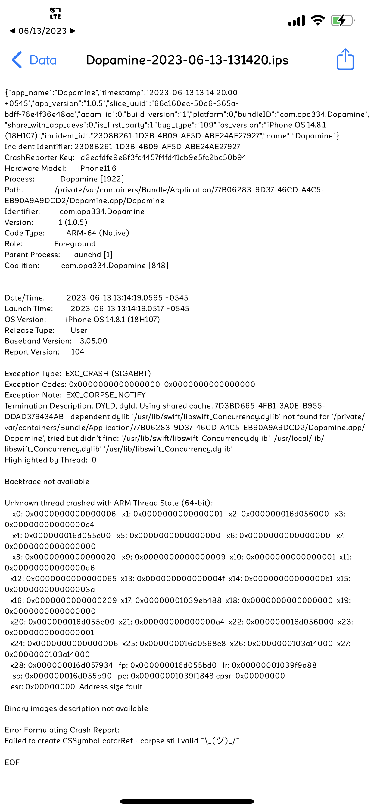 Dopamine keep crashing · Issue #204 · opa334/Dopamine · GitHub