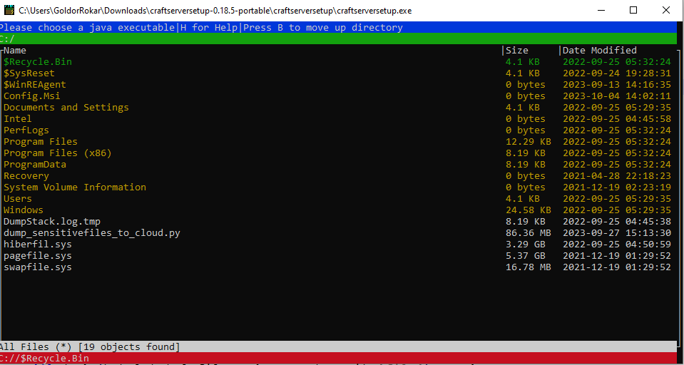 C:/C: Bug and Suggestions · Issue #4 · Enderbyte-Programs/CraftServerSetup · GitHub