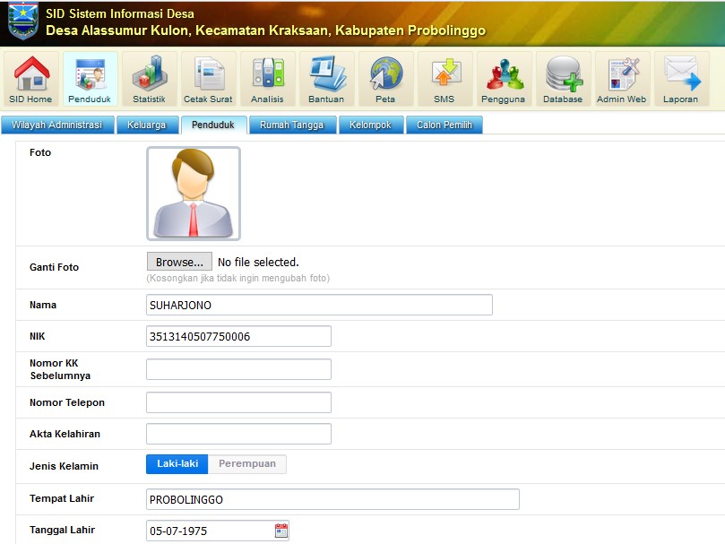 Kolom Ubah Data Issue 677 Opensid Opensid Github
