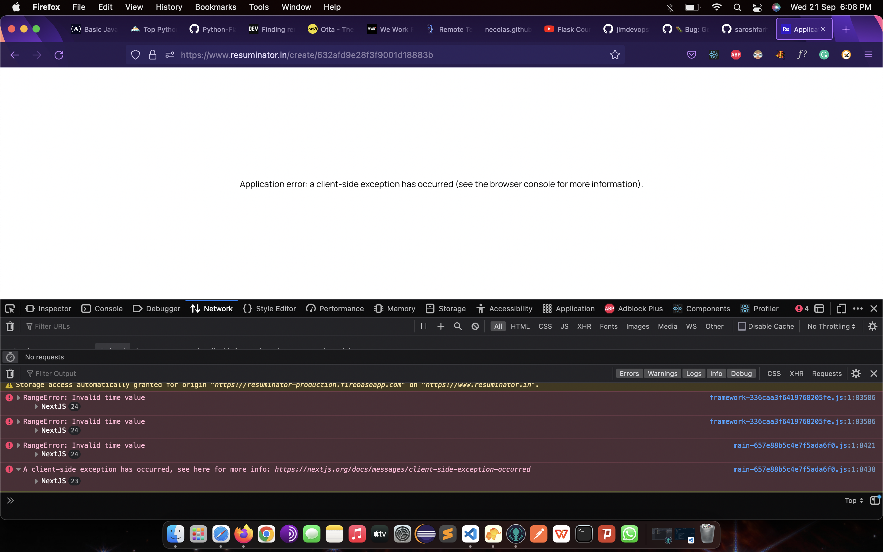 🐛 Bug: Getting "Application error: a client-side exception has occurred ...