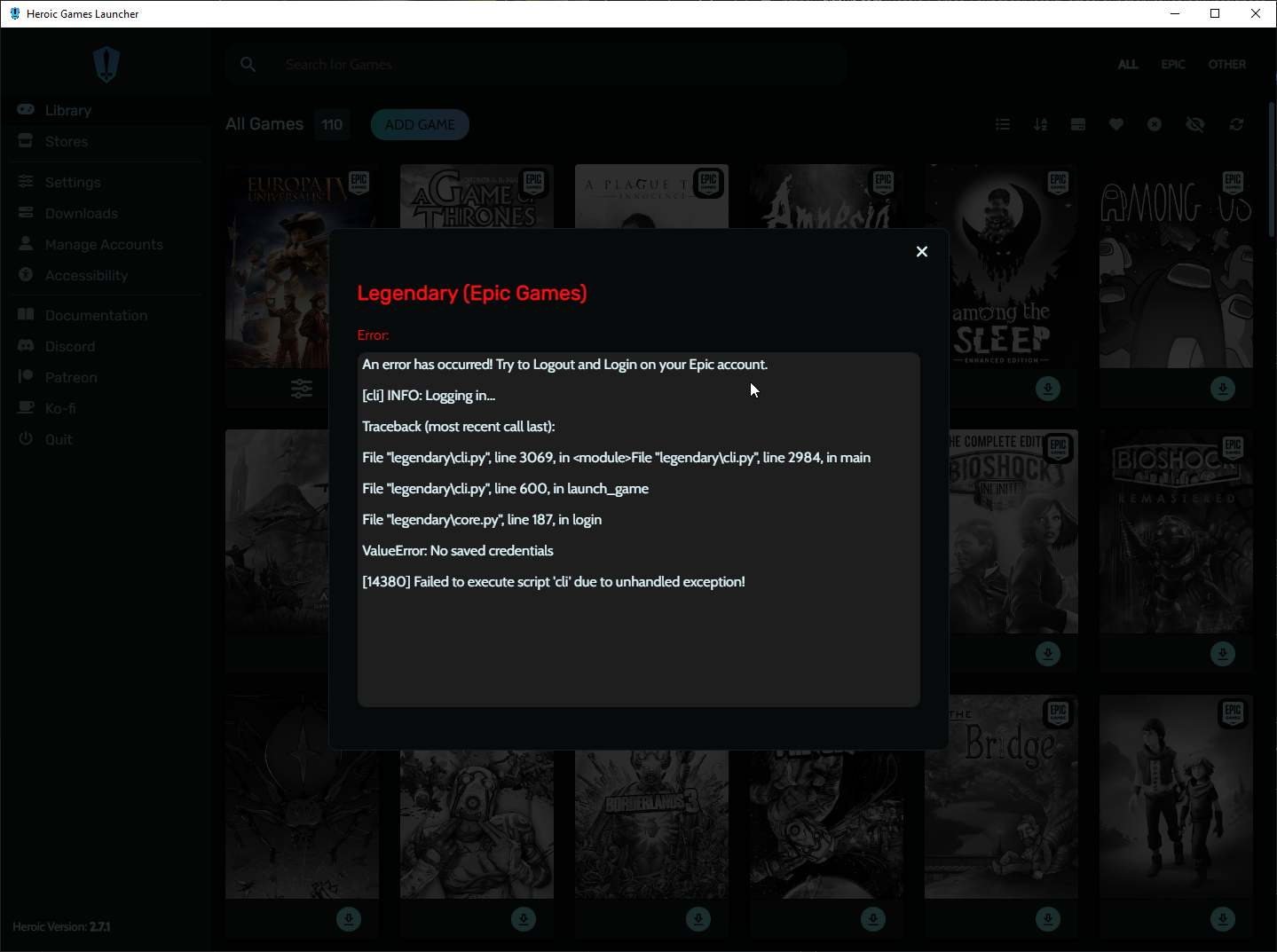 Legendary (Epic Games) Account Login bug · Issue #2707 · Heroic-Games-Launcher ...
