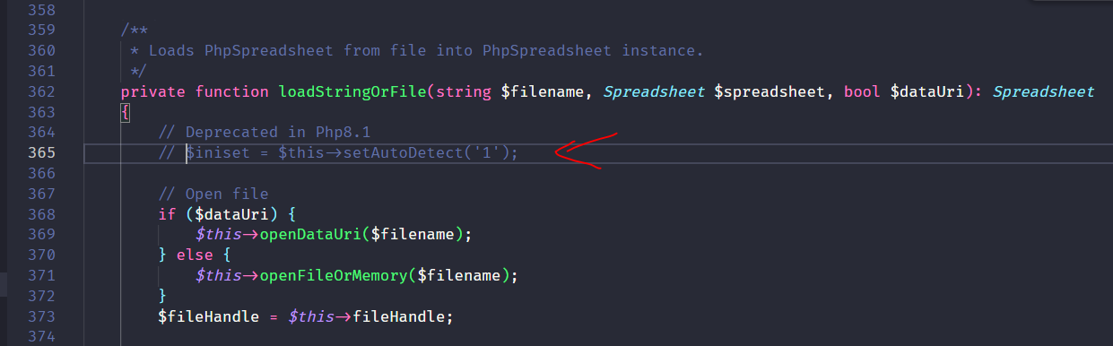 /src/PhpSpreadsheet/Reader/Csv.php:280 - auto_detect_line_endings is ...