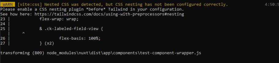 [vite:css] Nested CSS was detected, but CSS nesting has not been configured correctly · Issue ...