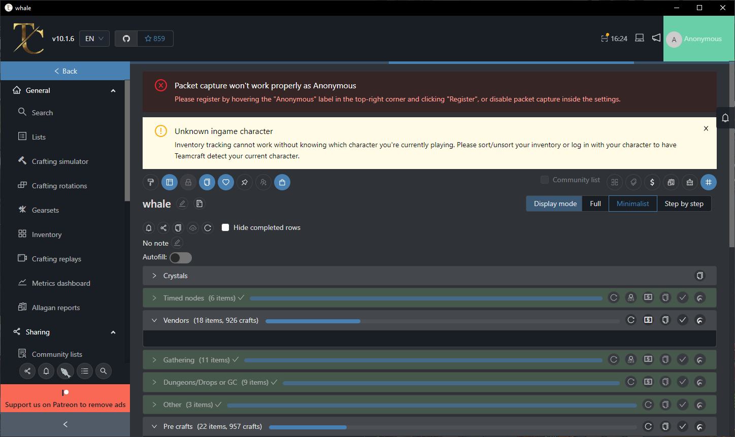 Bug Latest Update Nothing But Gray Screen · Issue 2476 · Ffxiv Teamcraft Ffxiv Teamcraft · Github