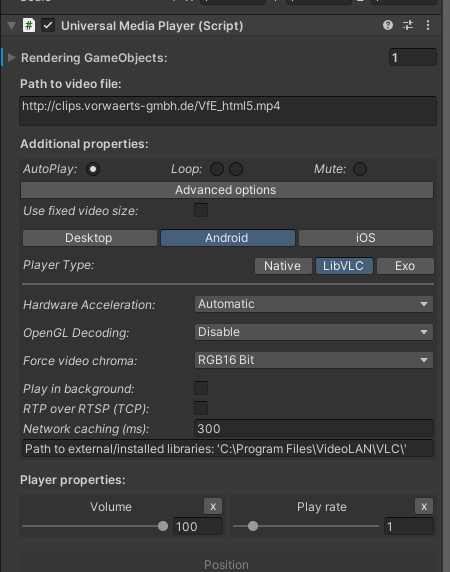 GitHub - Wcloor/VLC-For-Unity