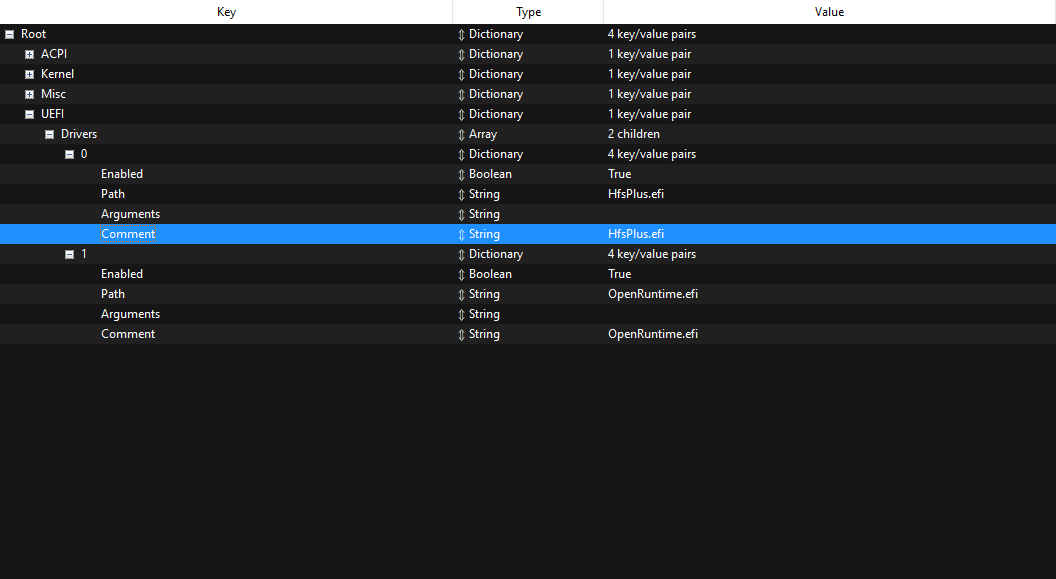 Comment property missing from drivers with clean snapshot for OC 0.7.4 · Issue #109 · corpnewt ...