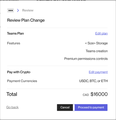 Upgrade Plan Flow - Crypto · Issue #1782 · ChainSafe/ui-monorepo · GitHub