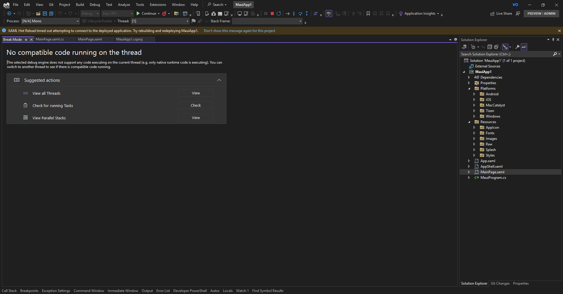 Android No Compatible Code Running On The Thread And Crash After Hit Continue · Issue 16189