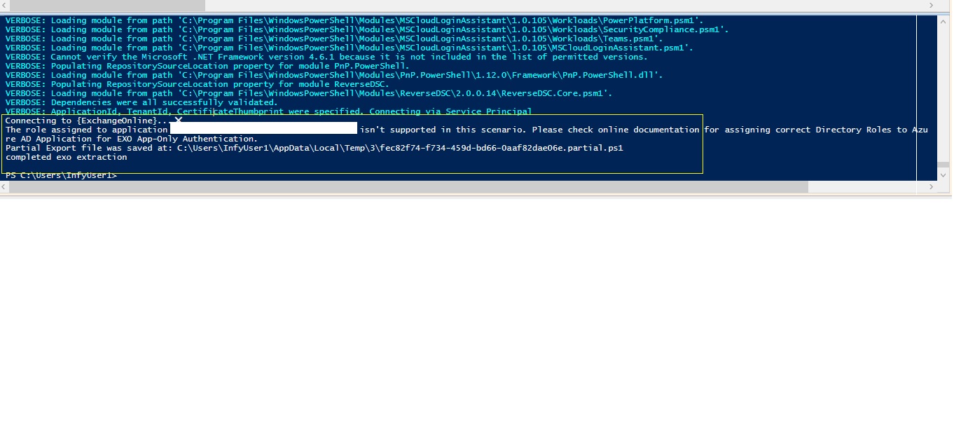 Issue while trying to export the Teams and Exo configuration · Issue #3132 · microsoft ...