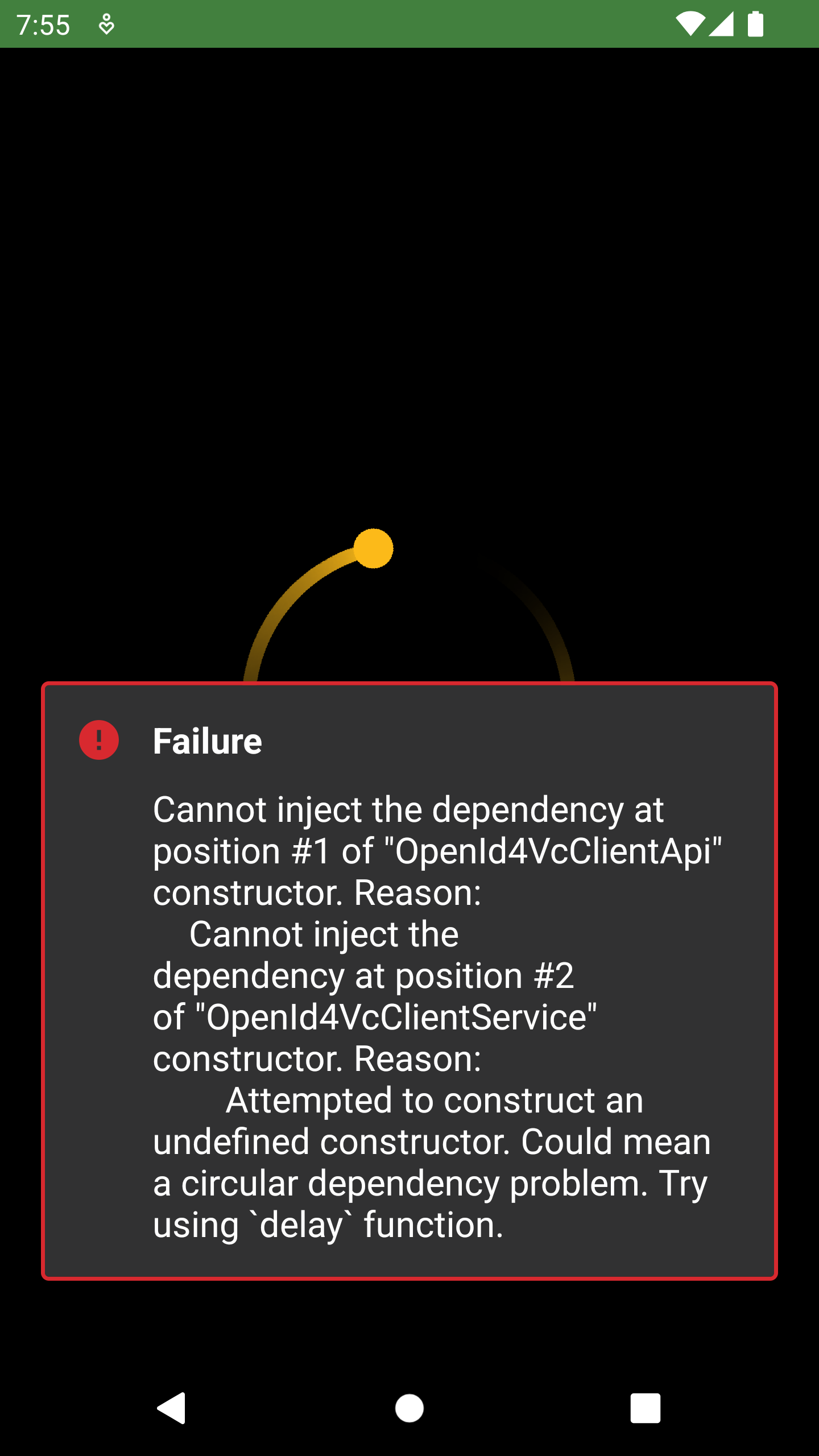Error While Initialize Agent · Issue 709 · Openwallet Foundation Bifold Wallet · Github