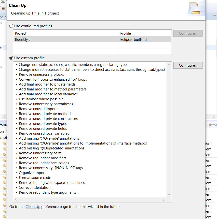 Create a cleanup profile for eclipse, and save it with your projecrt · Issue #71 ...