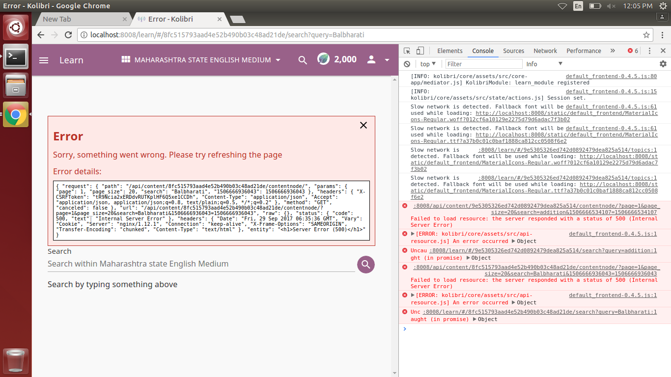 While searching topic in channel list, it shows error. · Issue #2311 · learningequality/kolibri ...